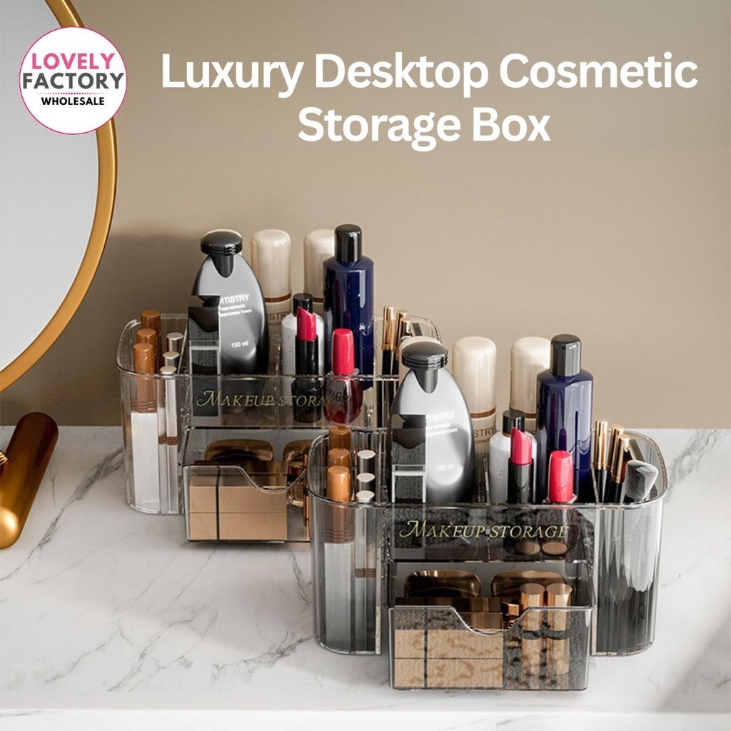 Luxury Desktop Transparent Stationery Makeup Cosmetic Desks Shelves ...