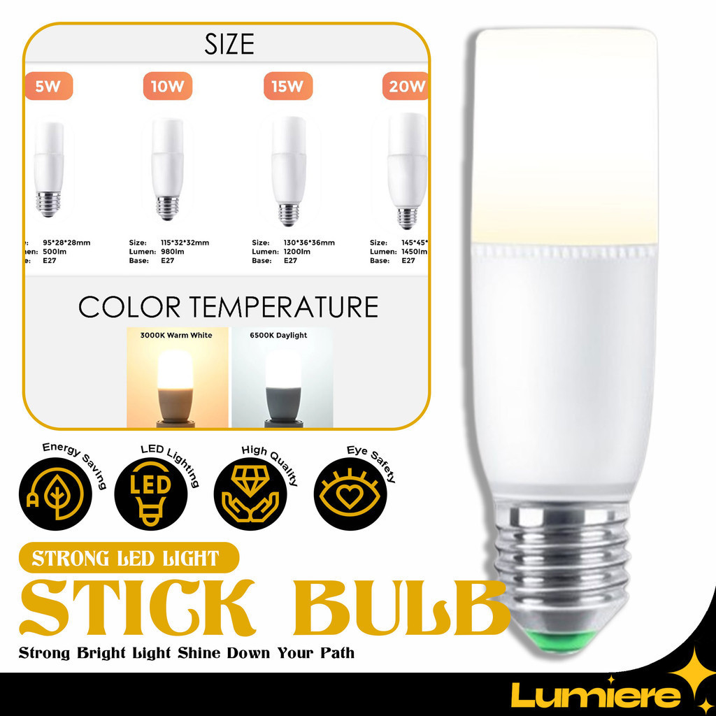 KAITO Lampu Led Light Bulb Lampu Led Siling Mentol E27 LED Bulb Downlight 5W 10W 15W 20W Stick ...