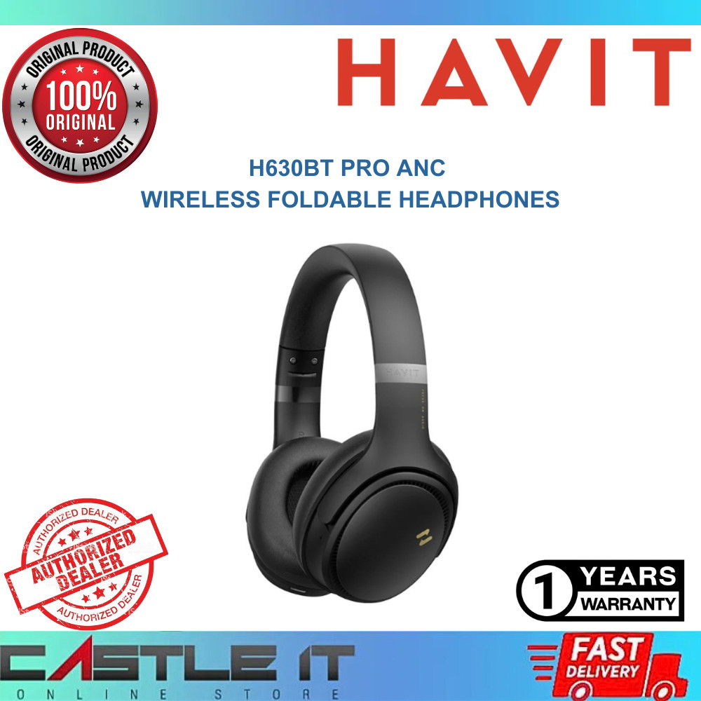 Havit H630BT PRO ANC BLACK Noise Cancellation Multiple Mode Bluetooth AUX Wireless Headphone ...