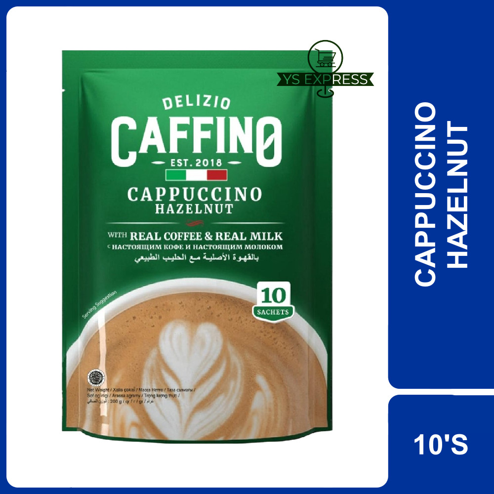 DELIZIO CAFFINO 3in1 Cappuccino Hazelnut with Real Coffee & Real Milk 10'S - Capucino Hazelnut ...