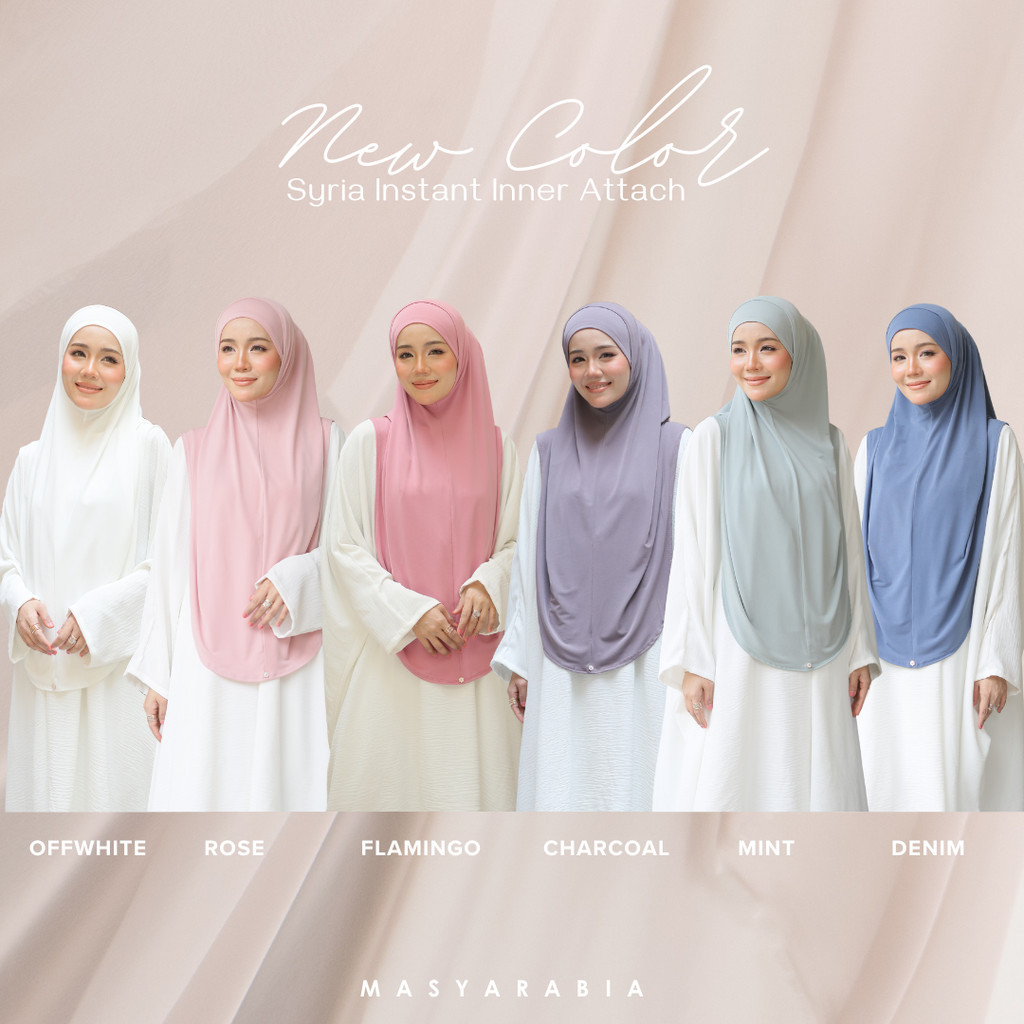 Tudung Instant Syria Ironless Tie Back Masyarabia Khimar Hijab Shawl ...