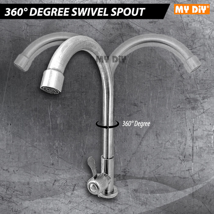MYDIYHOMEDEPOT - STAINLESS STEEL PIPE KITCHEN TAP FAUCET PILLAR SINK ...