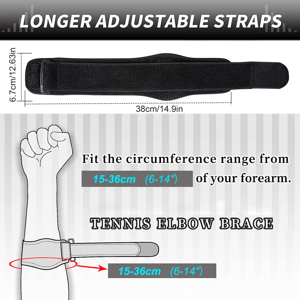 Tennis Elbow Brace for Forearm Tension Relief, Elbow Support Arm Straps ...