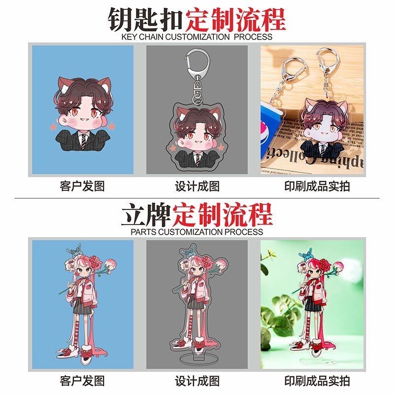 【Custom】Acrylic Keychain Standee stand Keyring key chain string Badges ...