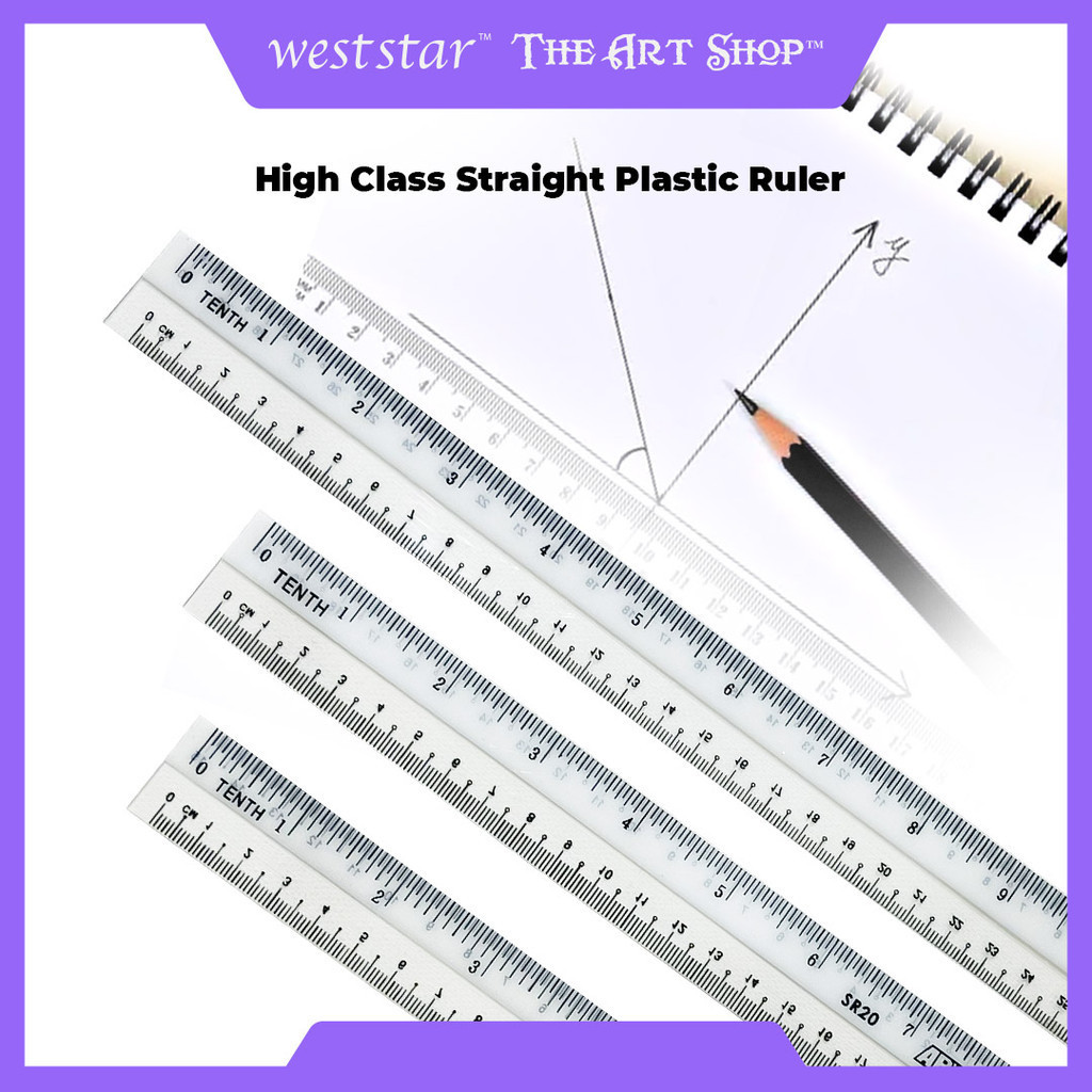 [WESTSTAR] Plastic Ruler /Straight Ruler Flexible / Stationery Alat ...