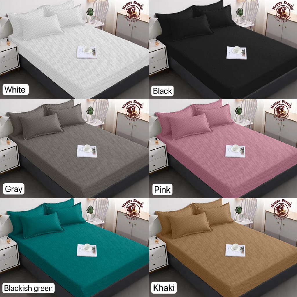 3in1 Zigzag Plain Color Full Garterized Canadian Cotton Bedsheets (2 ...