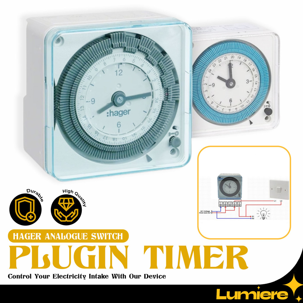 LUMIERE 24 Hours Analog Hager Timer Switch Timer EH711 AH711 Analogue ...
