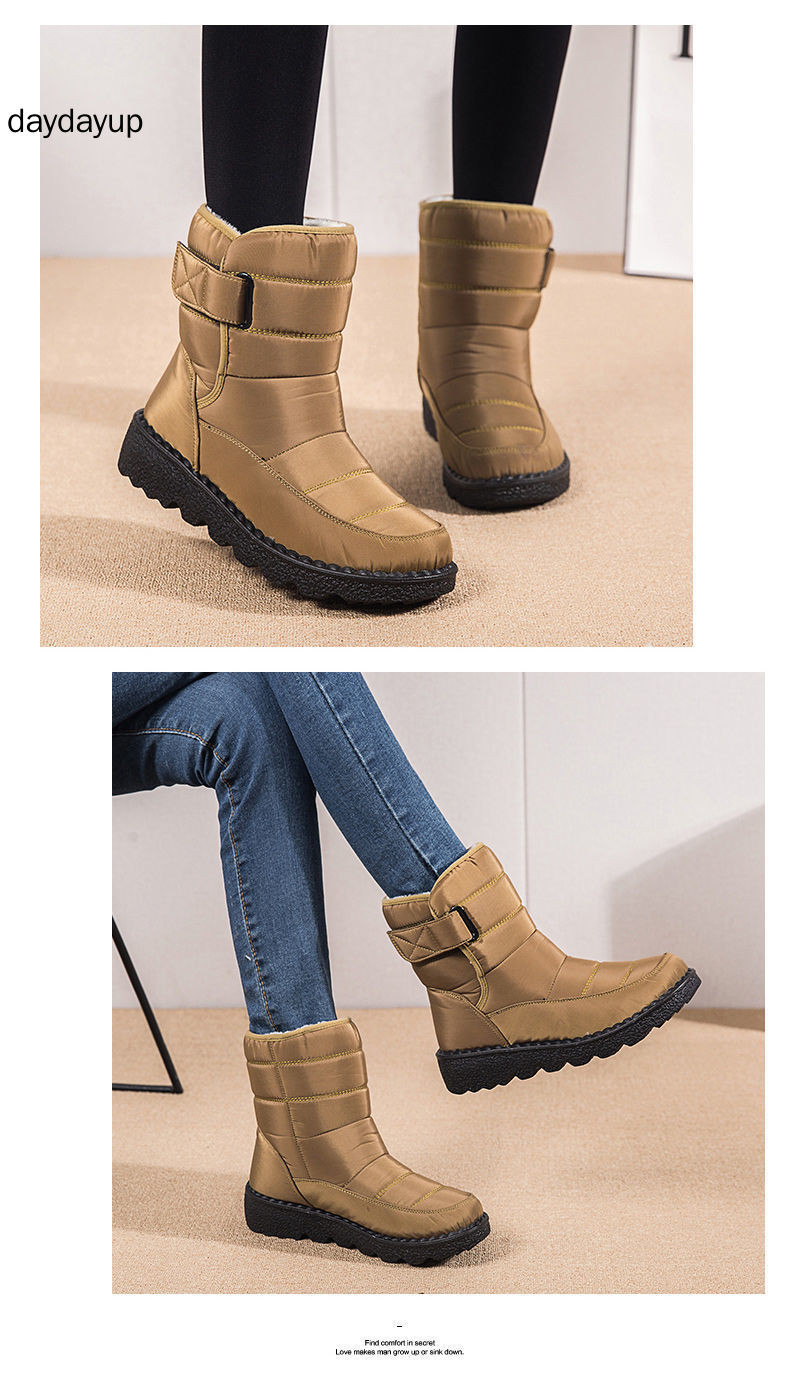 Women Winter Snow Boots Add Velvet Waterproof Non-Slip Warm Cotton ...