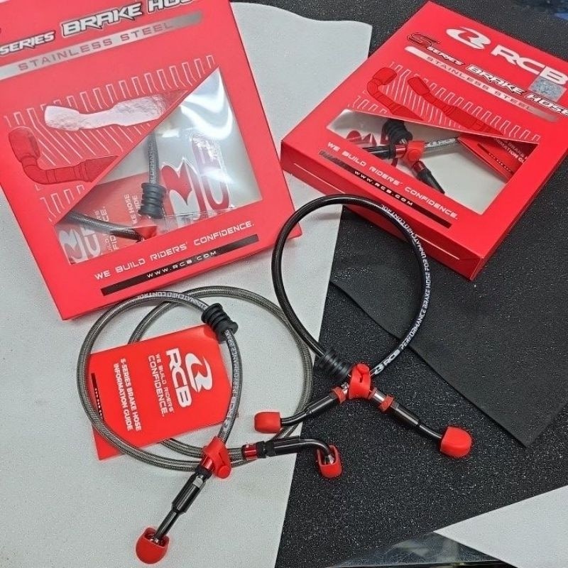 STAINLESS STEEL RCB BRAKE HOSE S-SERIES S SERIES [ TITANIUM / SILVER ...