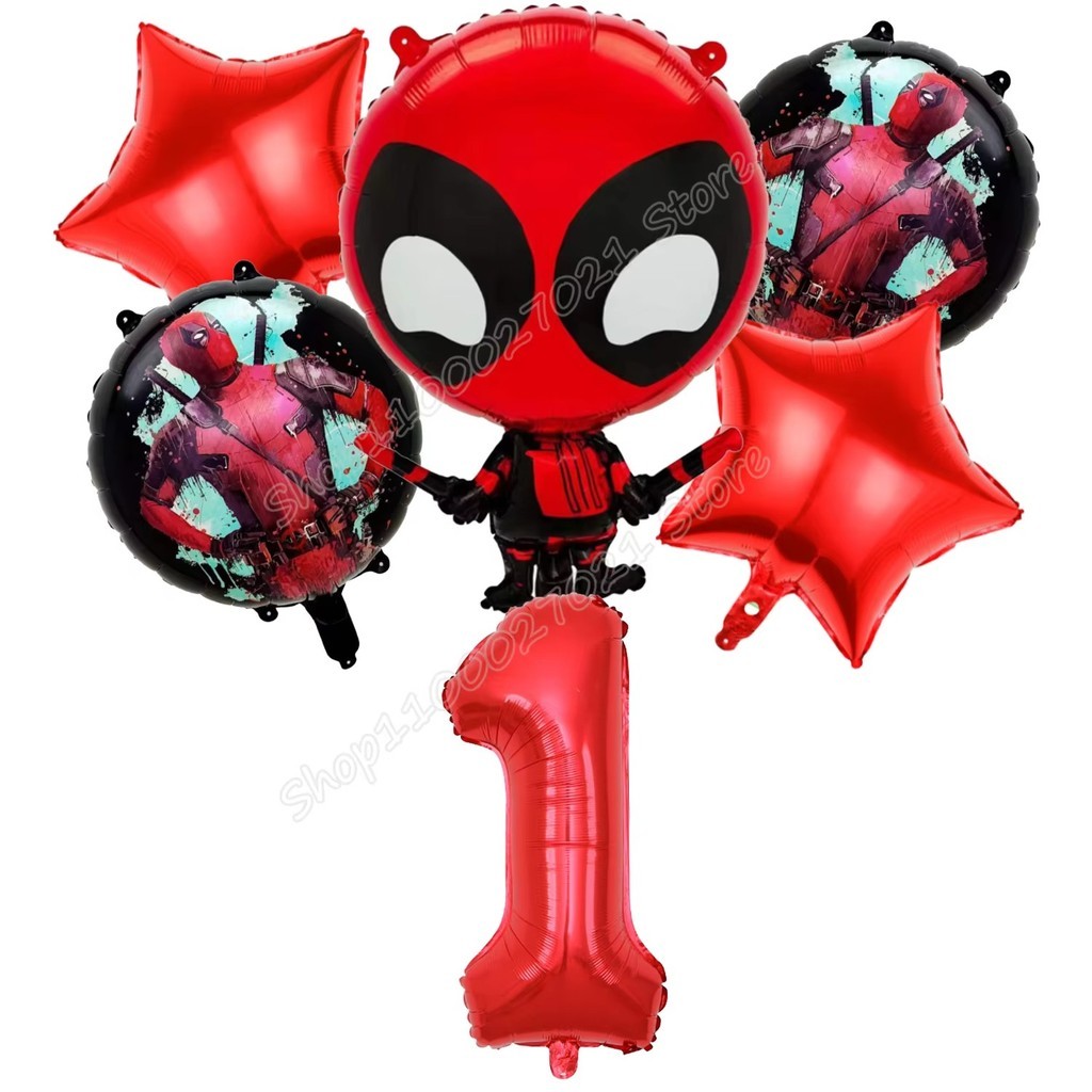 Deadpool cartoon character party decoration balloon set birthday ...