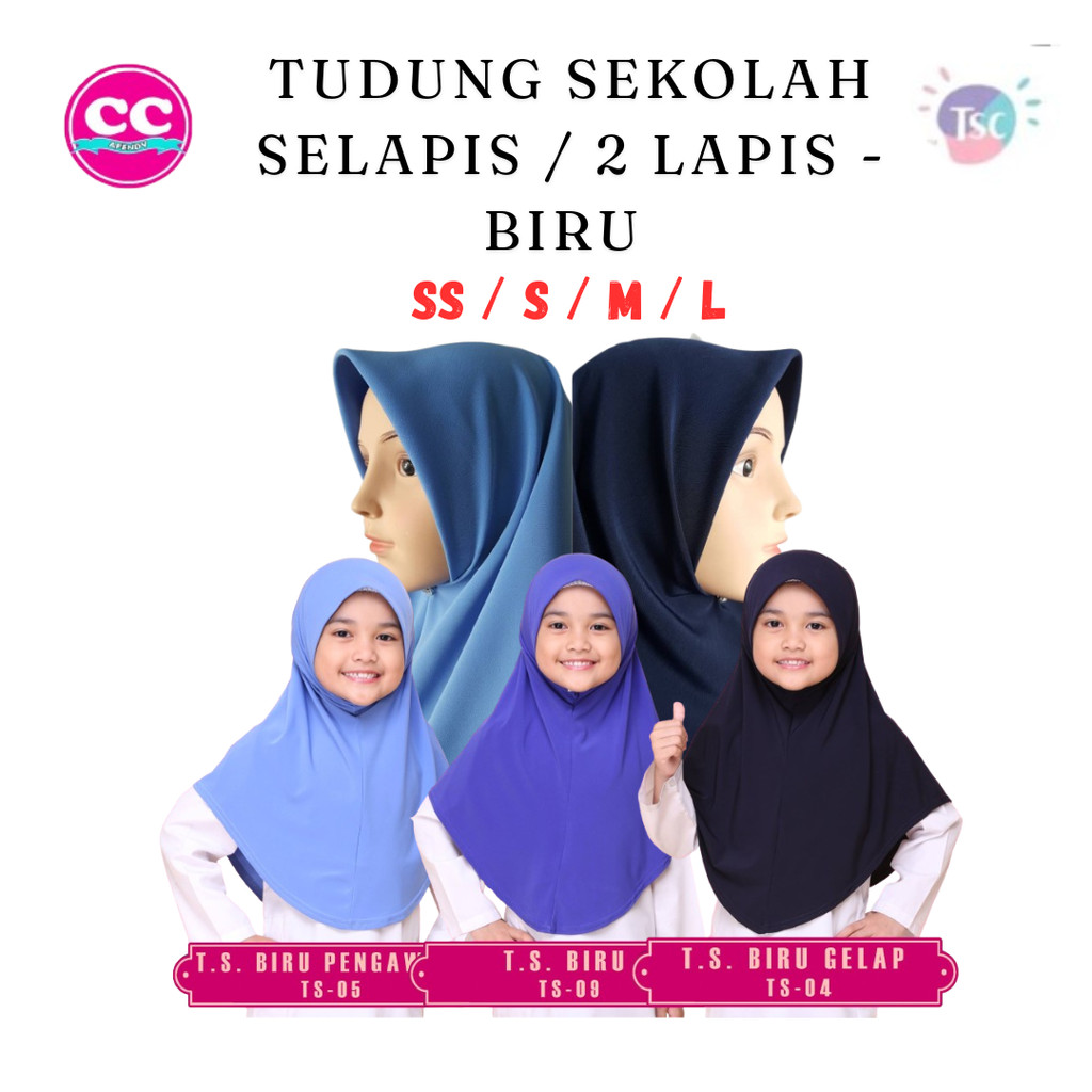 ( TONE BIRU ) TUDUNG SEKOLAH BIRU PENGAWAS BIRU ROYAL BIRU GELAP POLIS ...