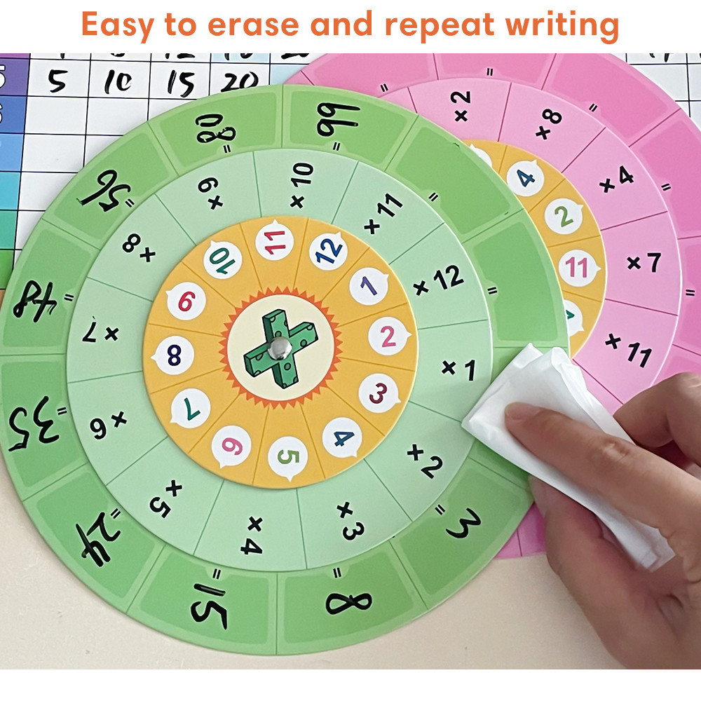 1-12 Multiplication Training Turntable Spinner for Kids Children Number ...
