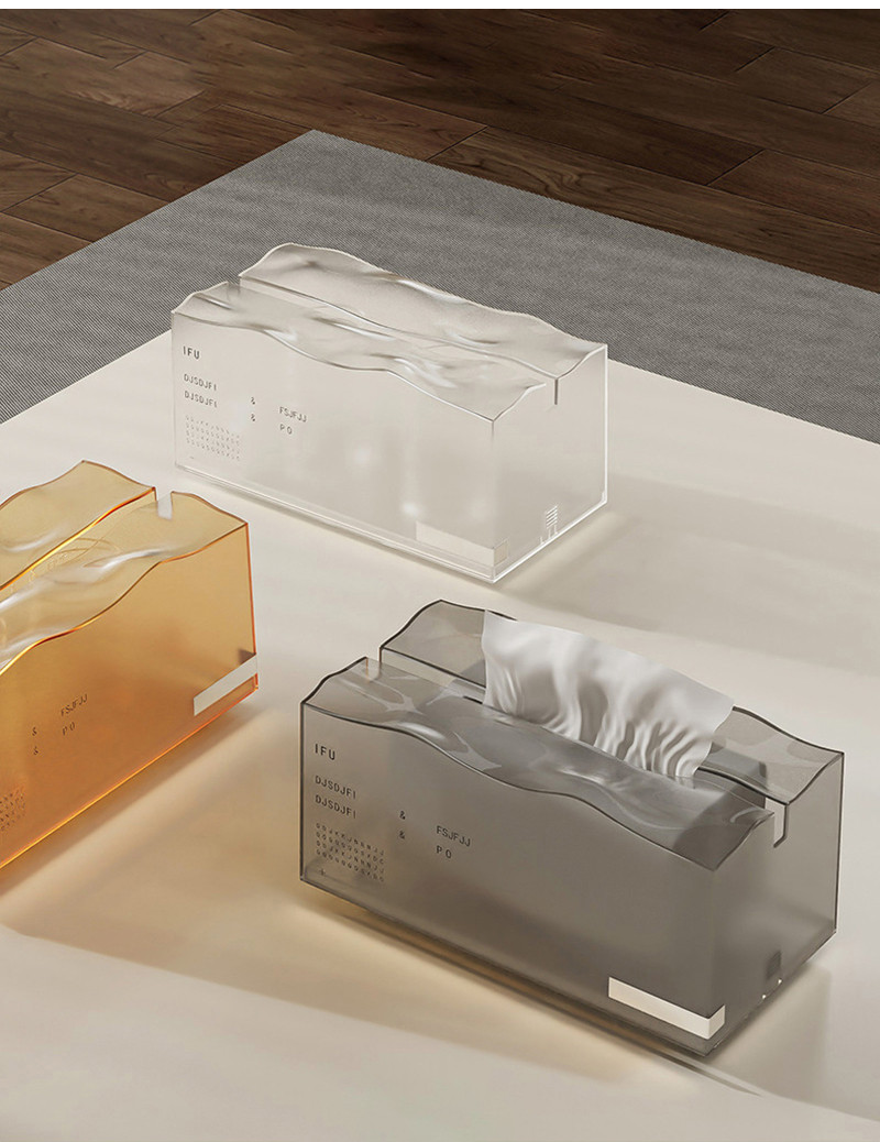 Creative Glacier Pattern Tissue Box Translucent Tissue Box with Spring ...