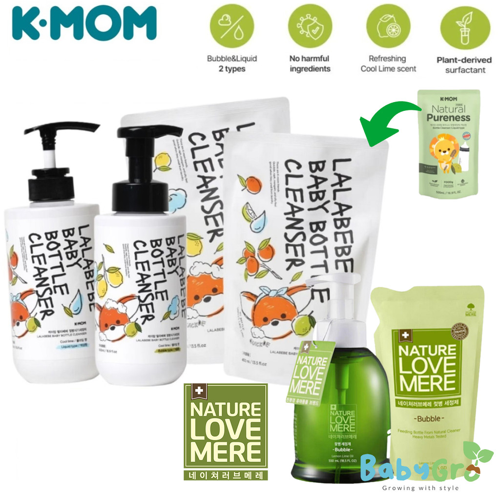 K-MOM Lalabebe / Nature Love Mere Baby Bottle Cleanser Liquid / Bubble ...