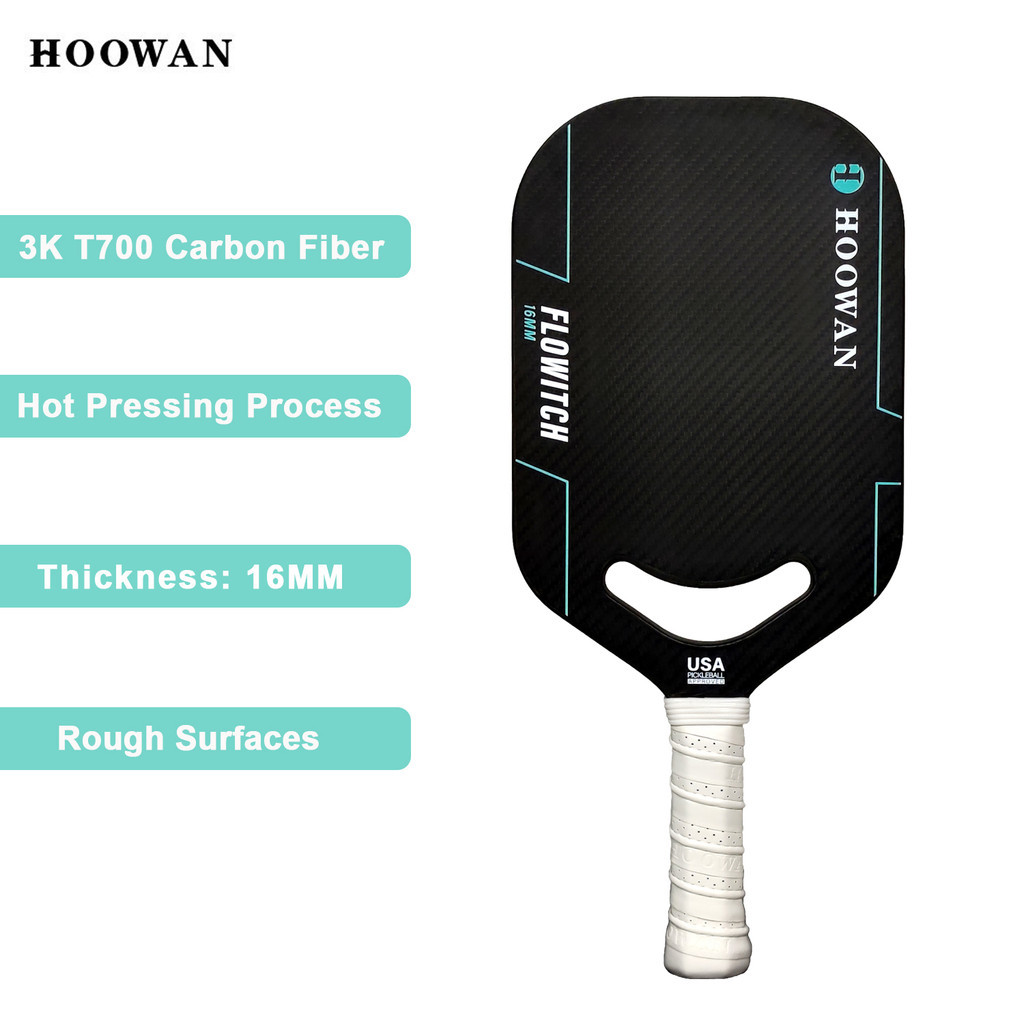 HOOWAN FLOWITCH 16MM Pickleball Paddle 3K T700 Carbon Fiber Pickleball ...
