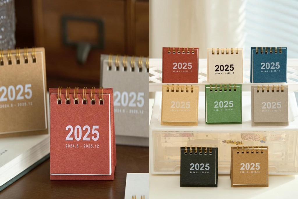 Vertical Page-turning Calendar Metal Double Spiral Desk Calendar 2024 ...