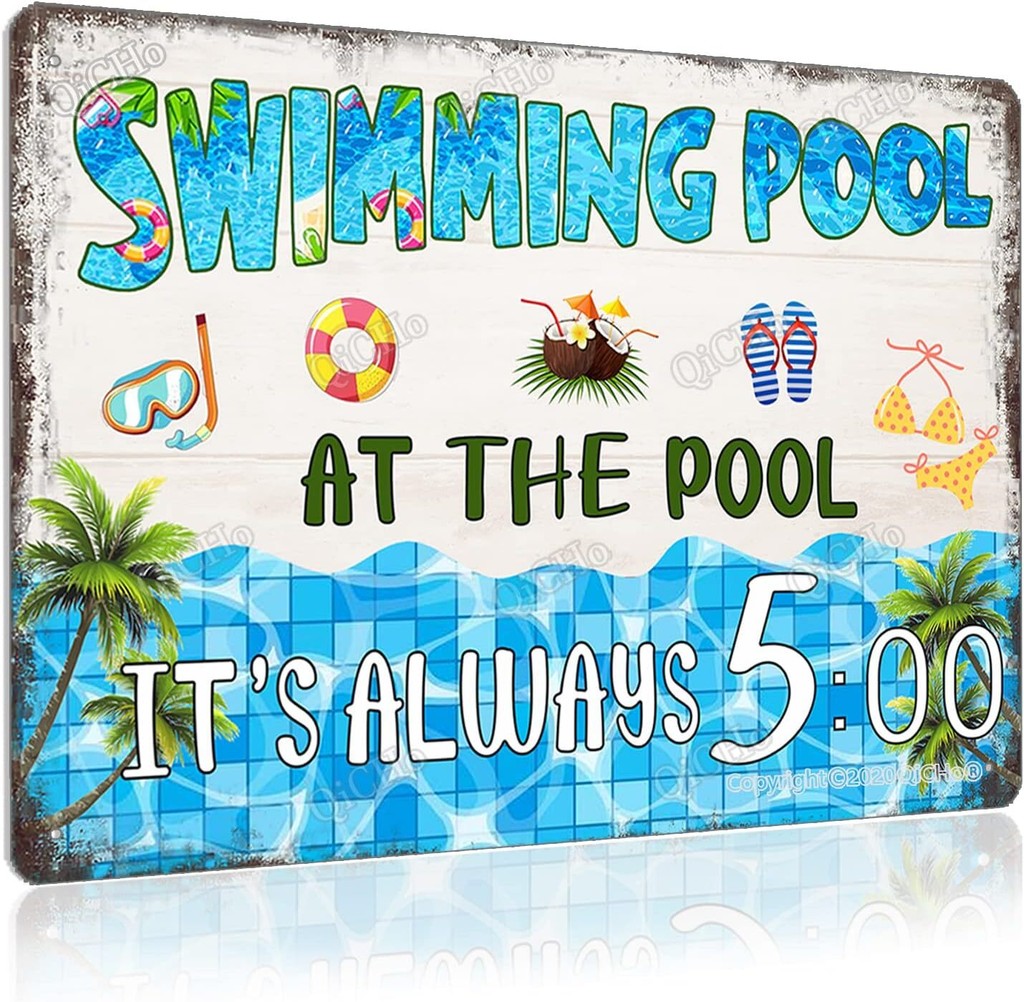 Qicho Pool Rules Sign Always : At The Pool Sign Indooroutdoor Swimming ...
