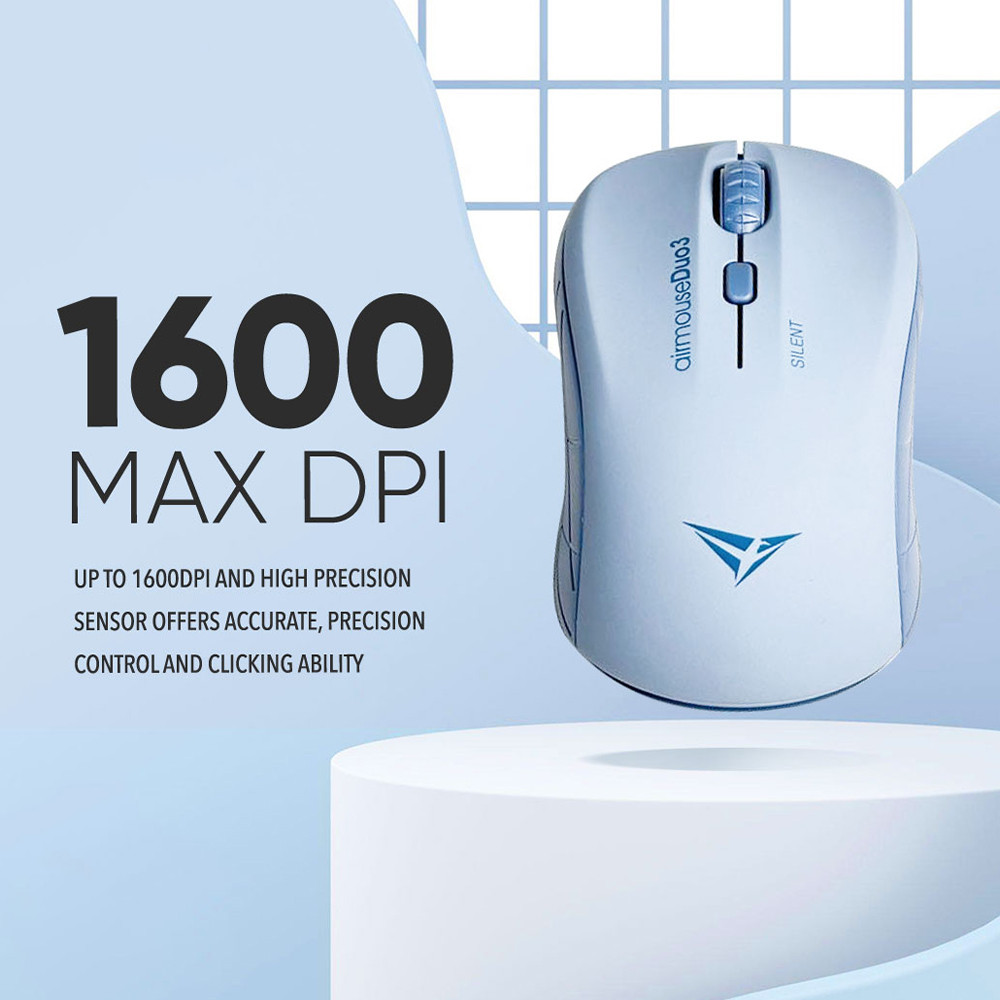 Alcatroz AirMouse Duo 3 Bluetooth + Wireless 2.4G 1600 CPI Silent Mouse ...