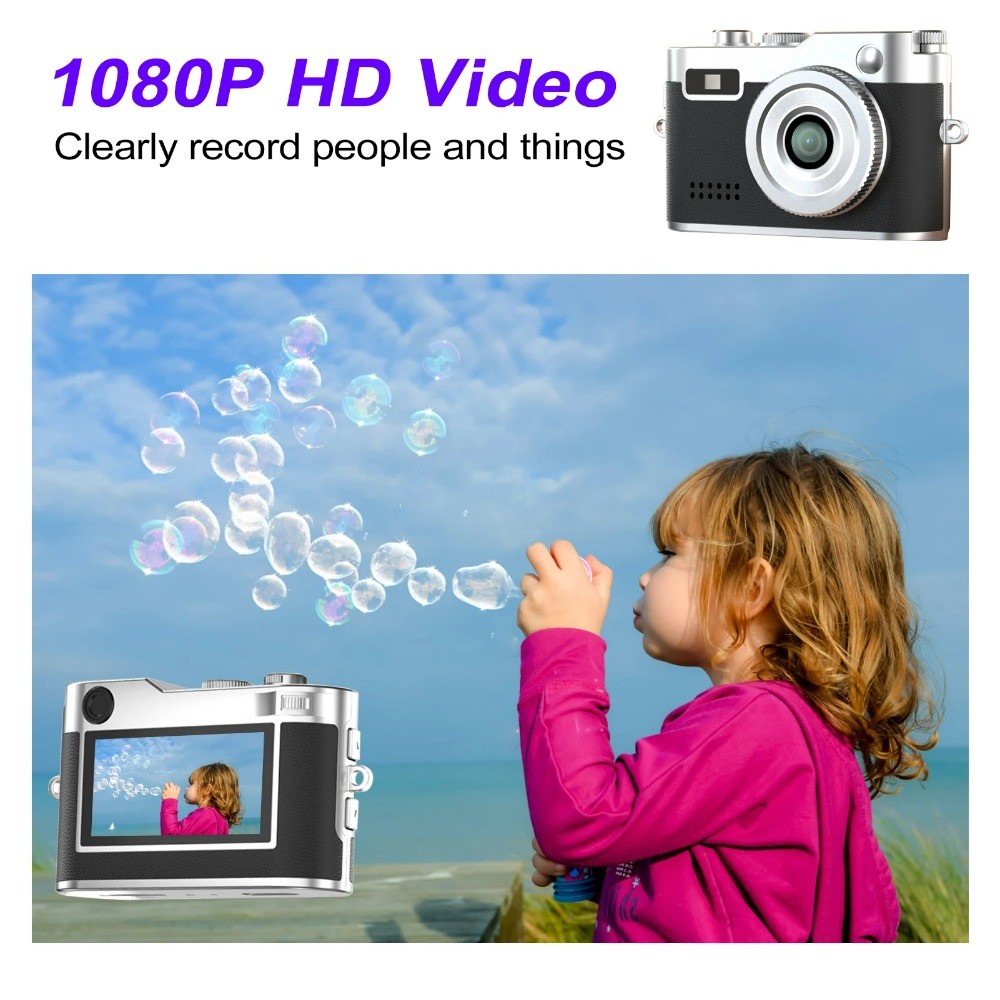 1080P Mini Keychain Camera Retro Digital Camera Portable Compact Mini ...