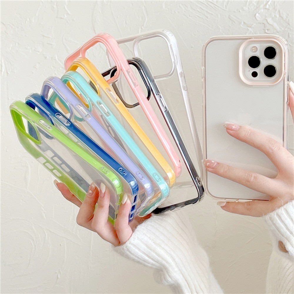 INS Candy Color Frame Phone Case Compatible for iPhone 15 14 13 12 11 ...