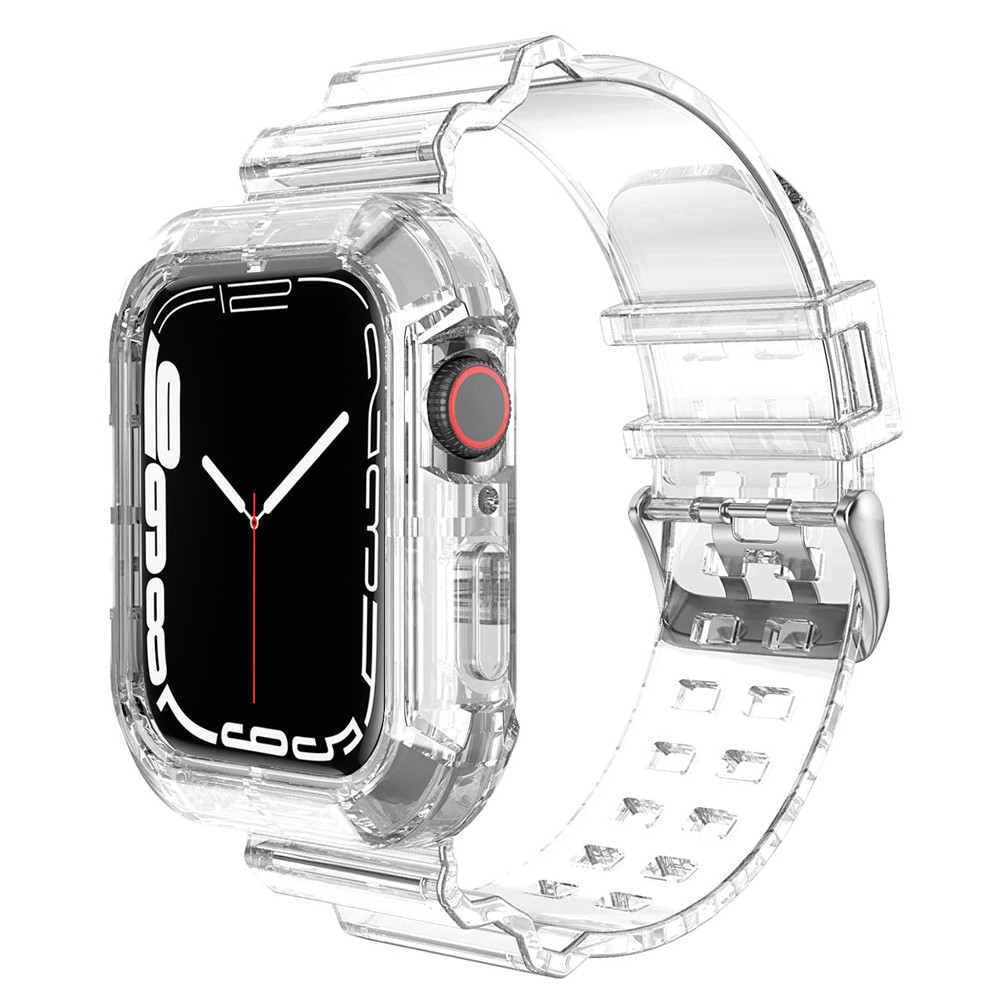 Transparent Clear Strap + Case for Apple Watch Series 5 SE 6 4 42mm ...