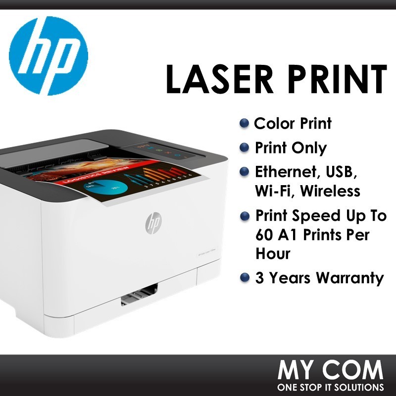 HP 150NW A4 Color Laser Print Only Printer With Ethernet, USB, Wi-Fi ...
