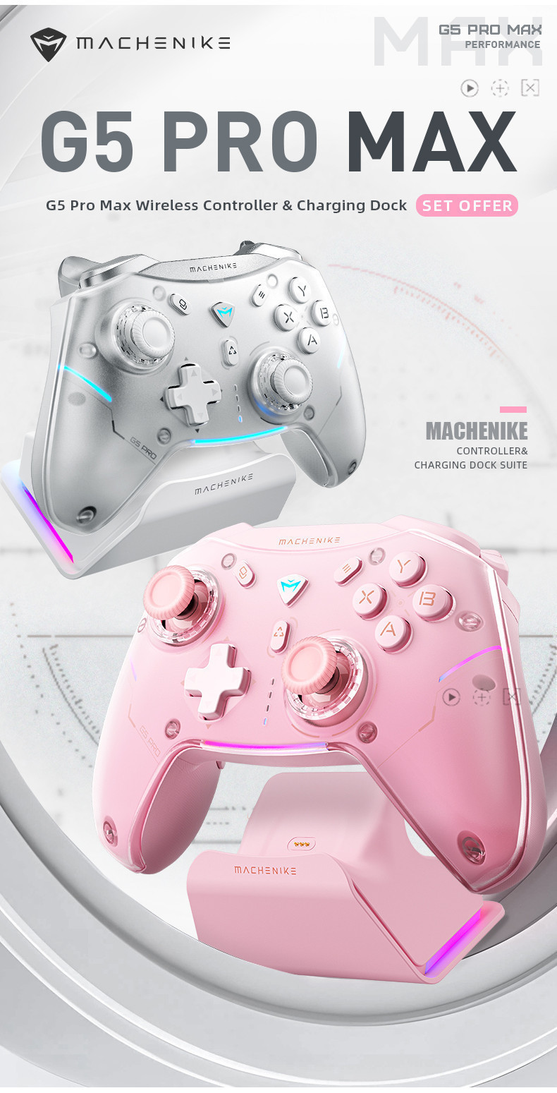 MACHENIKE G5Pro Max Set Offer Gaming Controller With RGB Charging Stand ...