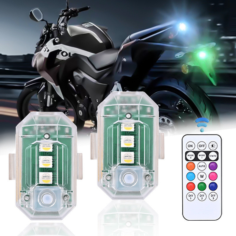 RGB Led Strobe lights Motorcycle Lights LED Flash Position Wireless Light Aircraft Airplane ...