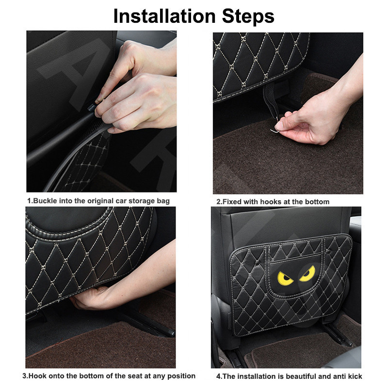 Chery Car Seat Back Anti Kick Pad Waterproof Mat PU Leather Protector ...