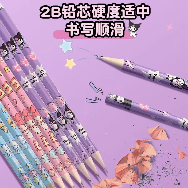 30pcs/set Sanrio Kuromi Pencils with Storage Pen Holder for Student 2B ...