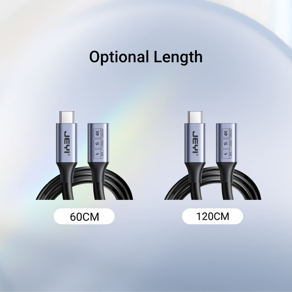 JEYI Type-C 3.1 Gen 2 Male to Female Extension Cable 3A PD60W USB C ...