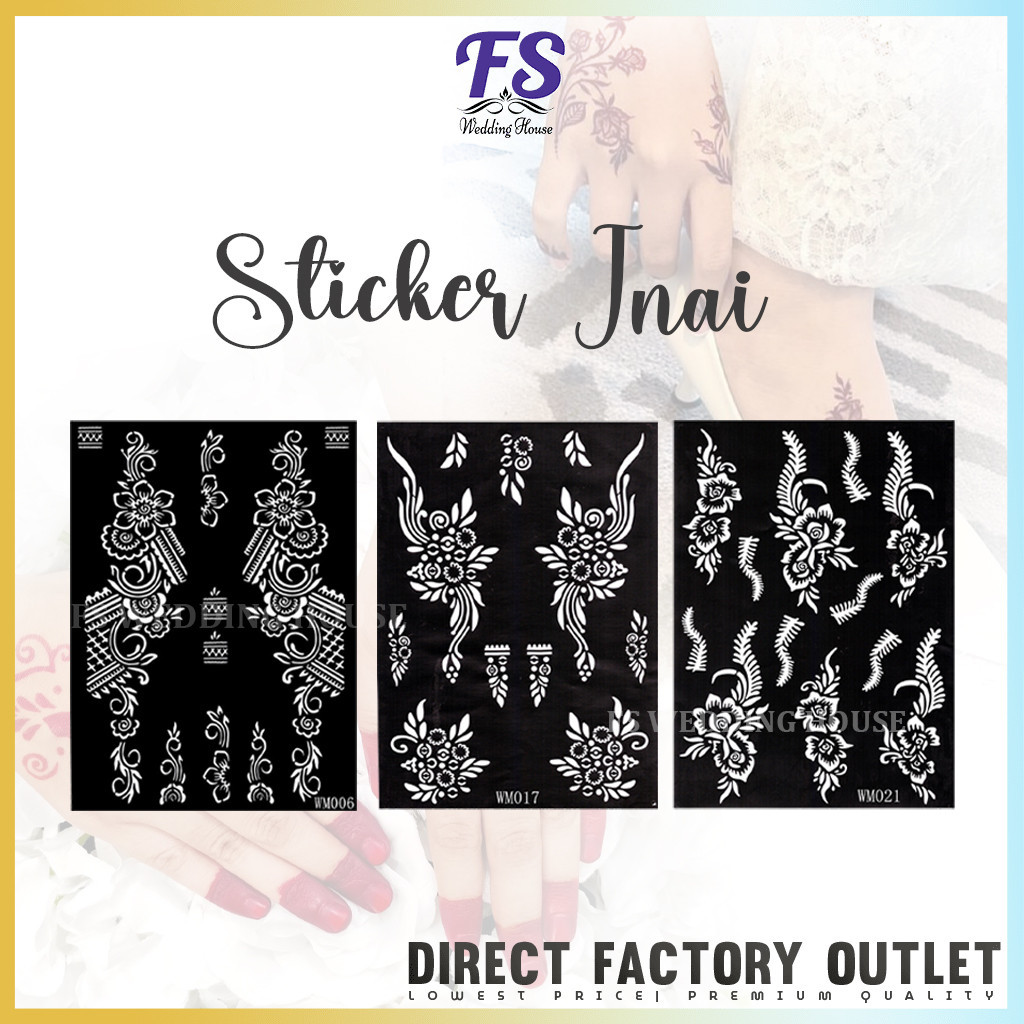 1 PCS - STICKER INAI/HENNA INAI/INNAI STENCIL/ART TATTOO/PELEKAT INAI ...