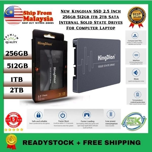 New Kingdian SSD 2.5 Inch 256gb 512gb 1tb 2tb Sata Internal Solid State ...