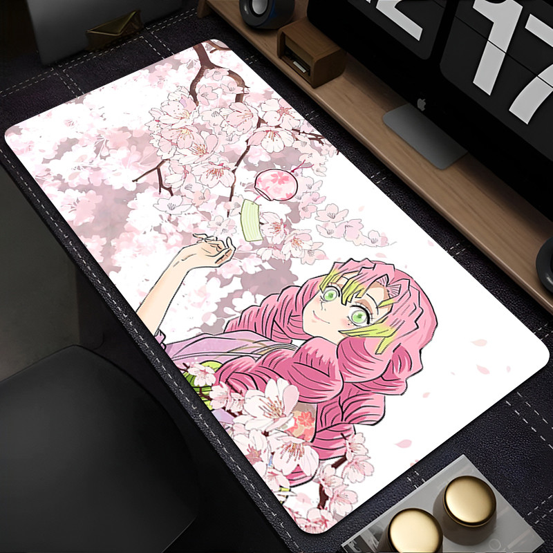 Pink Sakura Mouse Pad PC Japan Anime Demon Slayer Mousepad Large Laptop ...
