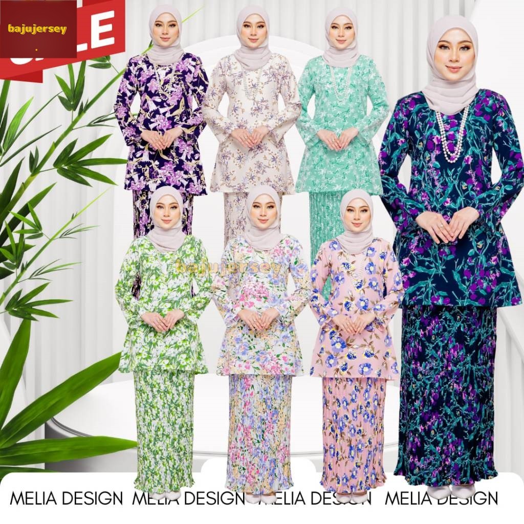 By Melia Design Baju Hot 2024 Kurung Ayra Moden satin premium cotton ...