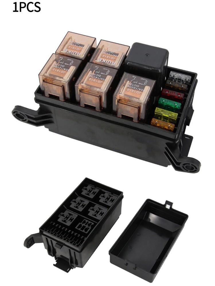 [BYK] 6 Way Blade Relay Fuse Holder Box With Spade Terminals For Car ...