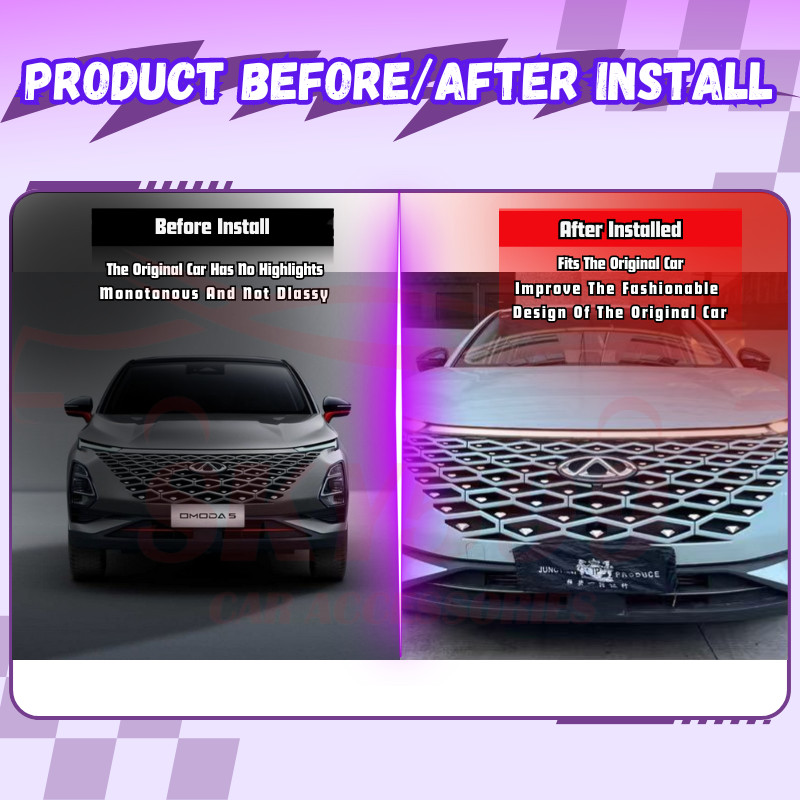 Chery omoda 5 Front DRL day time running LED light fog lamp cover lip ...