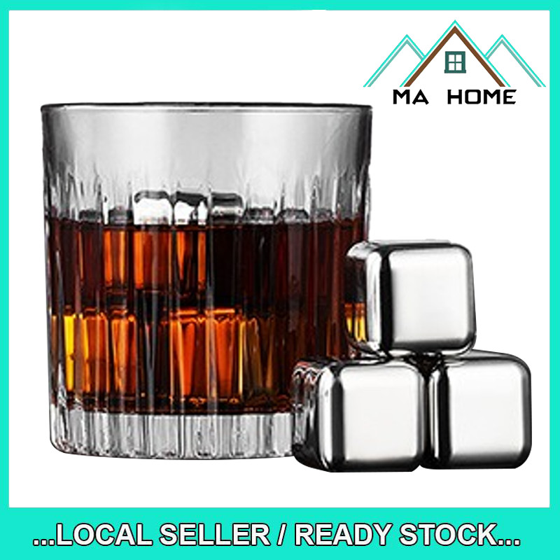 MA Home Square Ice Cubes 304 Stainless Steel Ice Cubes Whiskey Red Wine ...