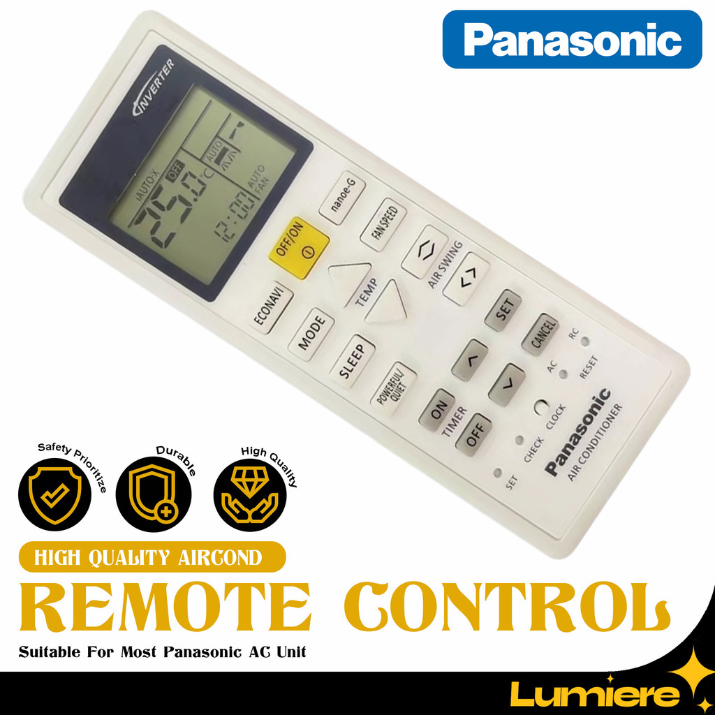 Remote Control PANASONIC 100% Original Air Cond Conditioner Compatible ...