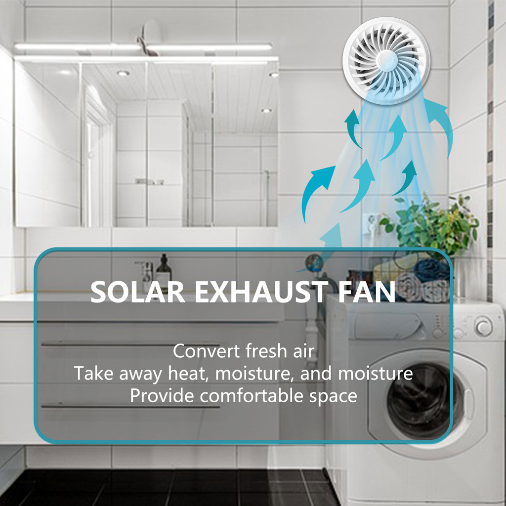 DC Solar Air Fan Mini Exhaust Fan 6W/8W Panel suria 4/6 inci kipas ...