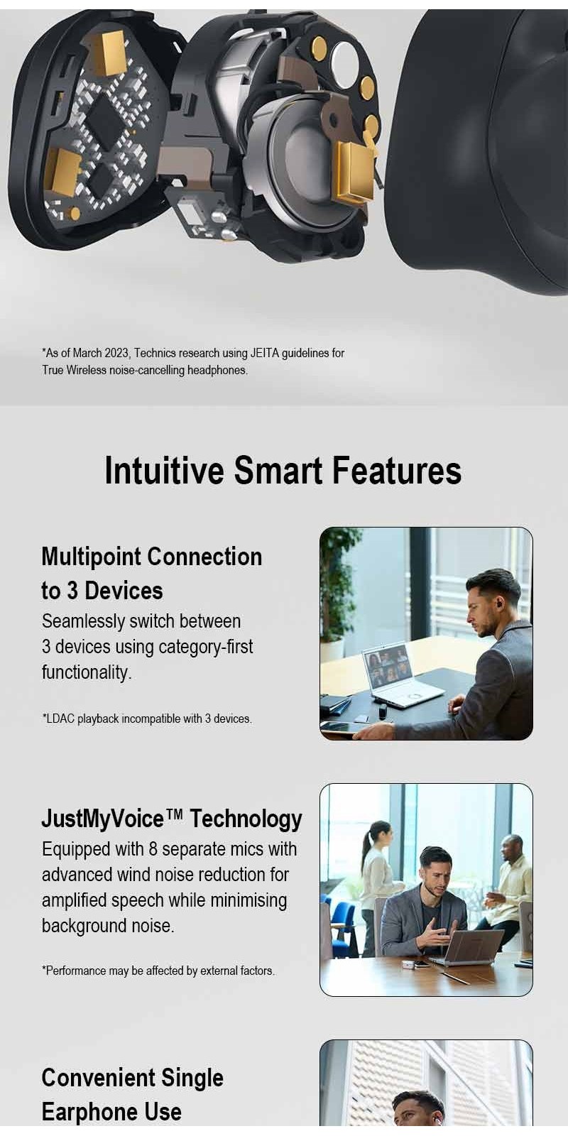 PANASONIC EAH-AZ80 TRUE WIRELESS NOISE CANCELLING EARPHONES WITH ...
