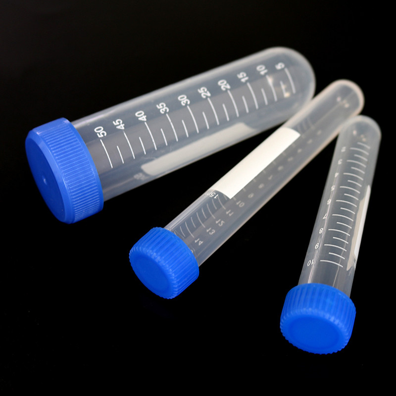 10PCS Container Blue Lid Round Bottom 50ML/15ML/10mL Test Tube Plasma ...