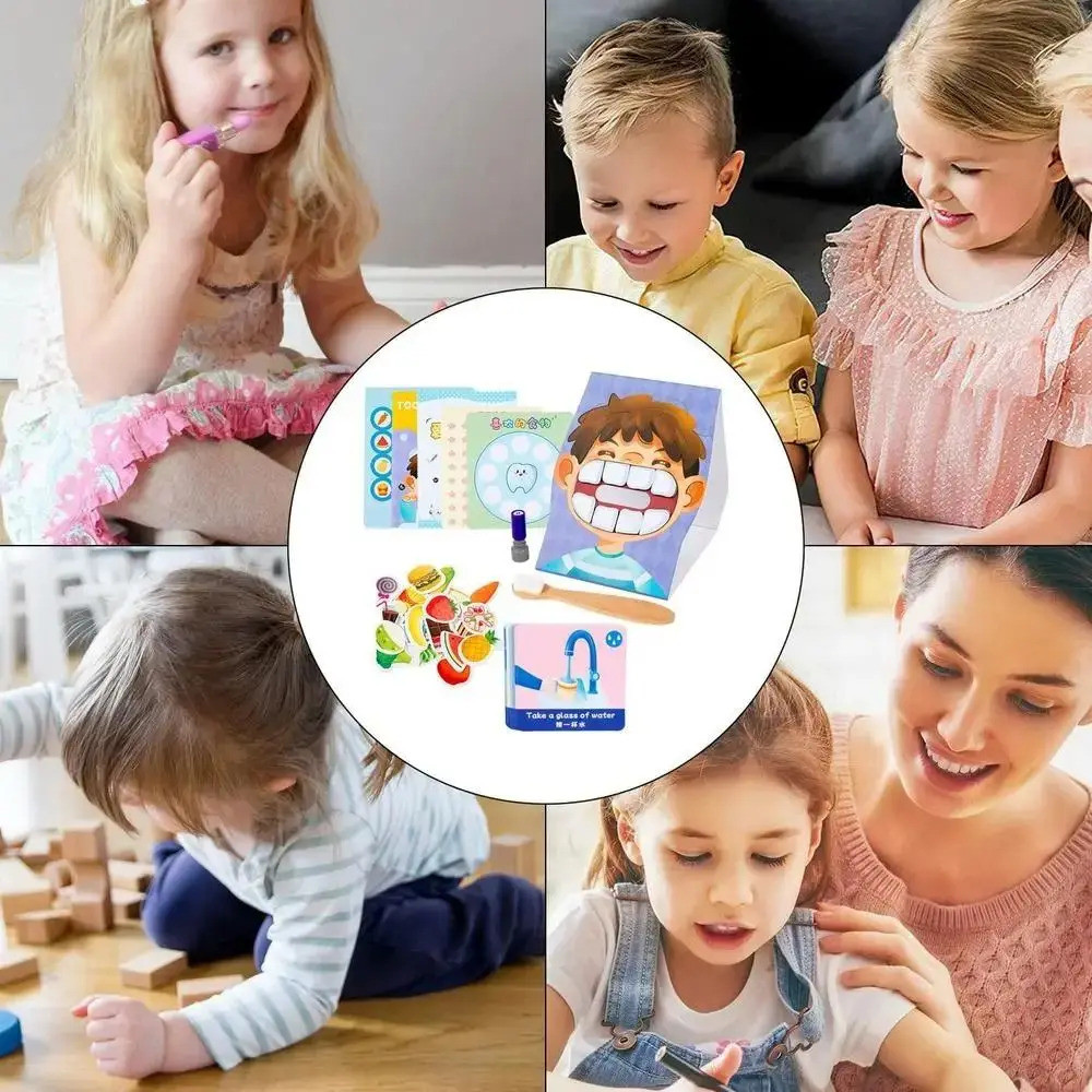Paper Simulation Brushing Teeth Game Counting Logical Thinking ...
