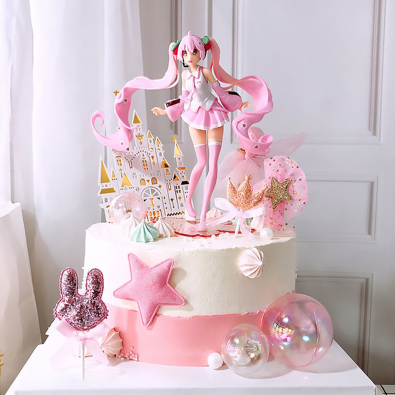 Hatsune Miku Anime Topper Baked Cake Decoration Animation 烘焙蛋糕装饰动漫初音未来二 ...
