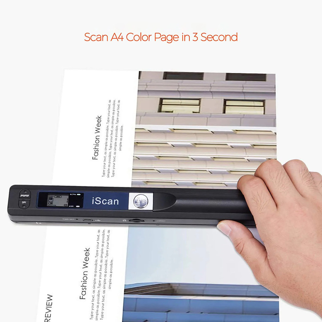 Mini Portable Handheld Scanner iScan 900 DPI A4 Document Scanner for ...