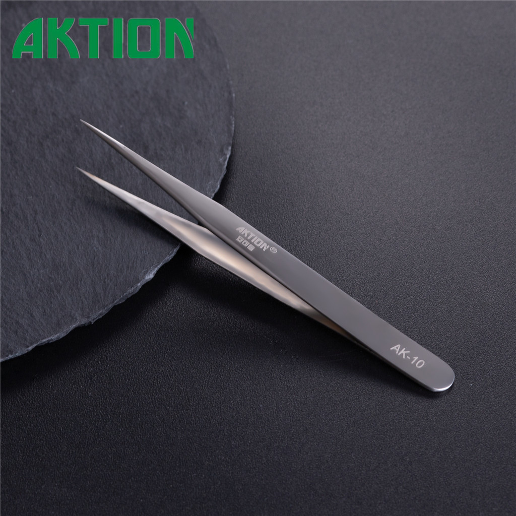 AKTION AK Anti-Static Stainless Steel Tweezers - Precision Maintenance ...