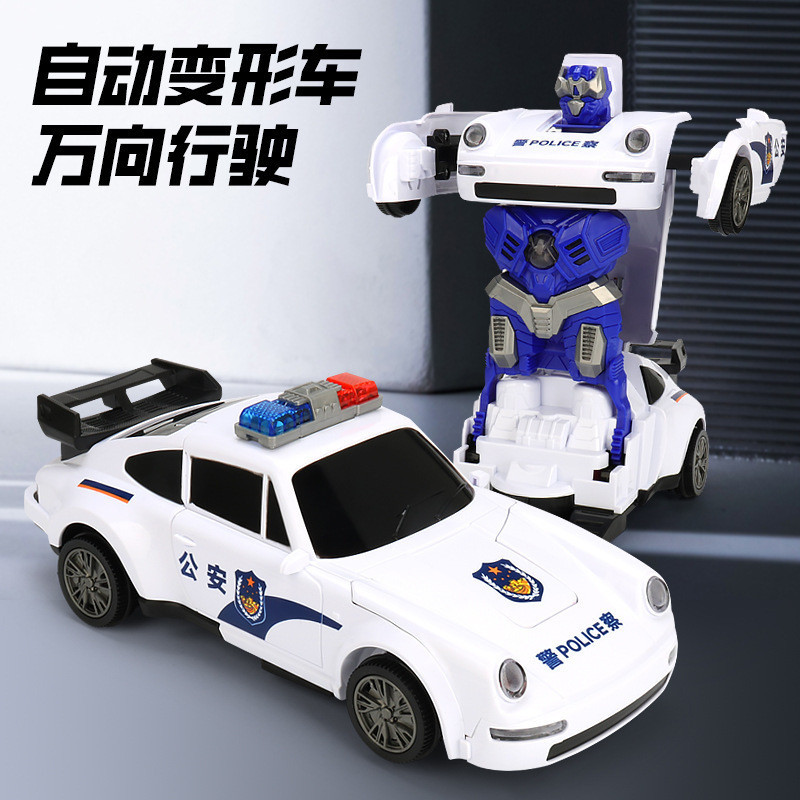 Electric Universal Deformation Police Car Colorful Lights Music ...