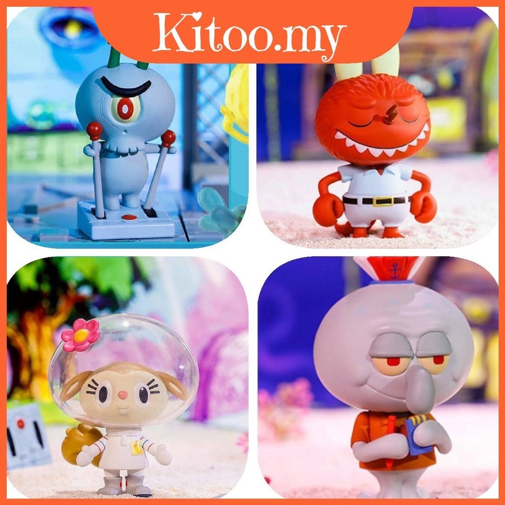 Authentic Labubu Popmart Spongebob Series Metal Blind Box Figurine ...