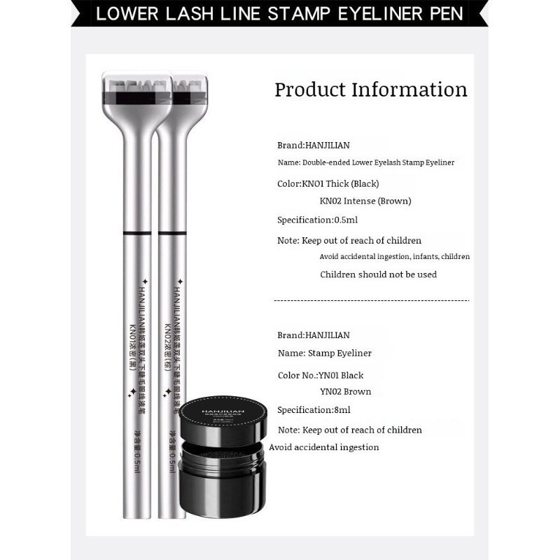 Double-headed Lower Eyelash Stamp/three-in-one Eyeliner Eyelash Pen ...