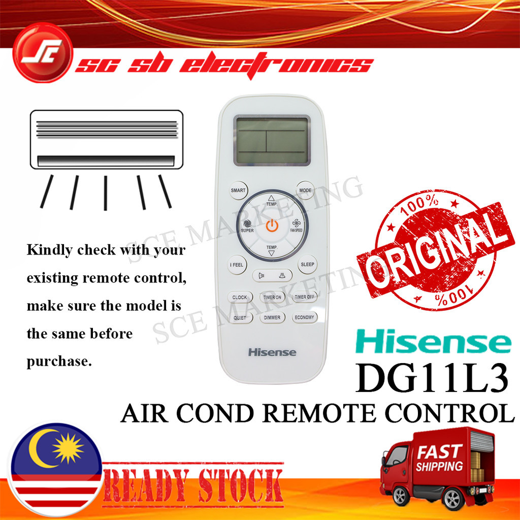 ORIGINAL HISENSE AIRCOND REMOTE REPLACEMENT FOR HISENSE AIR COND ...